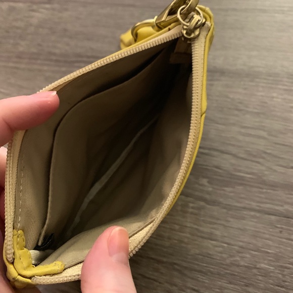 Coach | Bags | Coach Yellow Wristlet | Poshmark